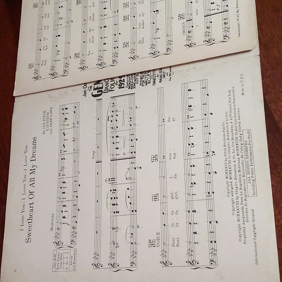 Shapiro, Bernstein & Co. Inc. | Other | Vintage Sheet Music Sweetheart ...